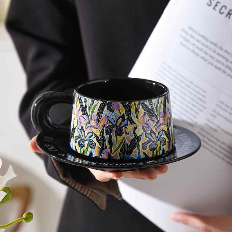 ・カテゴリ: コーヒーカップ・スタイル: 北欧、シンプル・柄: 花柄・適用場所: オフィス、家庭、バー、レストラン、車内、屋外、カフェ、喫茶店・セット内容: カップ＆ソーサー・カラー展開: ホワイト、ブラック・容量: 280ml・サイズ: ...