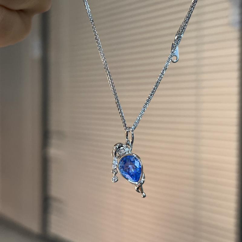 ・カテゴリ: ネックレス・主な素材: 925銀・処理加工: 電鍍・スタイル: シンプル、通勤スタイル・デザイン: 幾何学模様（三角形、楕円）・チェーンタイプ: 肖邦チェーン・周囲長: 約41cm～50cm・対象: 女性