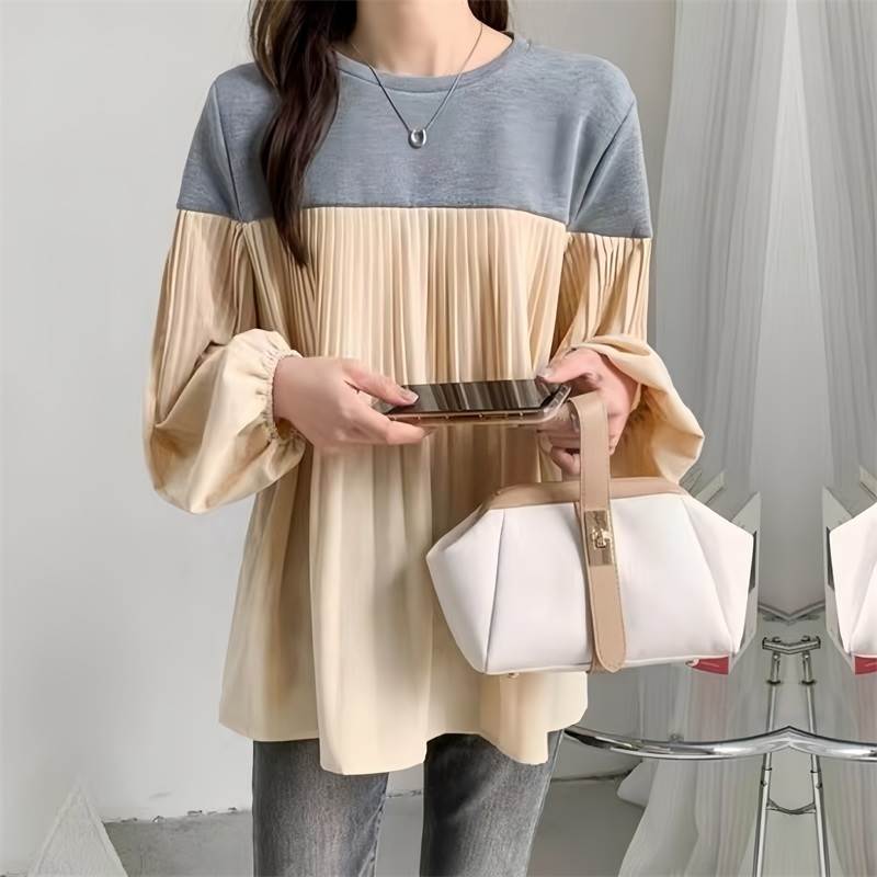 春秋のコーディネートにぴったりの大人可愛い長袖プルオーバーが登場しました！ラウンドネックとプリーツデザインが魅力的で、清楚な印象を与えつつもおしゃれでかっこいいスタイルを実現します。通勤からデート、お出かけや女子会、さらにはイベントや旅行に...