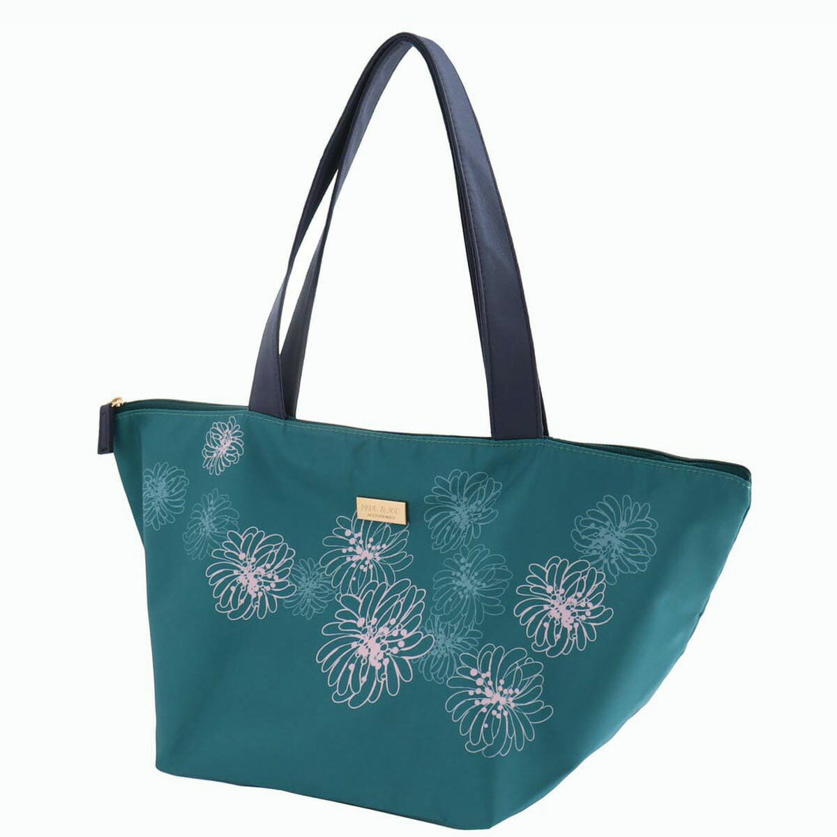 クリザンテーム柄がシック簡易保冷・保温エコバッグ「ポール ＆ ジョー」のブランドアイコン、クリザンテームのプリントが上品な簡易保冷・保温エコバッグです。マチが大きいので、大きい物もスッキリ入れられます。内側にある纏めひもで、たたんでコンパク...