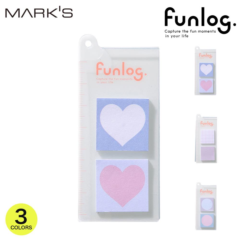 手帳をはじめ、ライフログを楽しむアイテムを展開するマークスのブランド「funlog（ファンログ）」から新登場した「ブックマーク ミニ付せん リフィル付 2柄」。 手帳の余白に貼るだけで、記録や目印になるミニ付せん。 スリムなケース付きで、付...