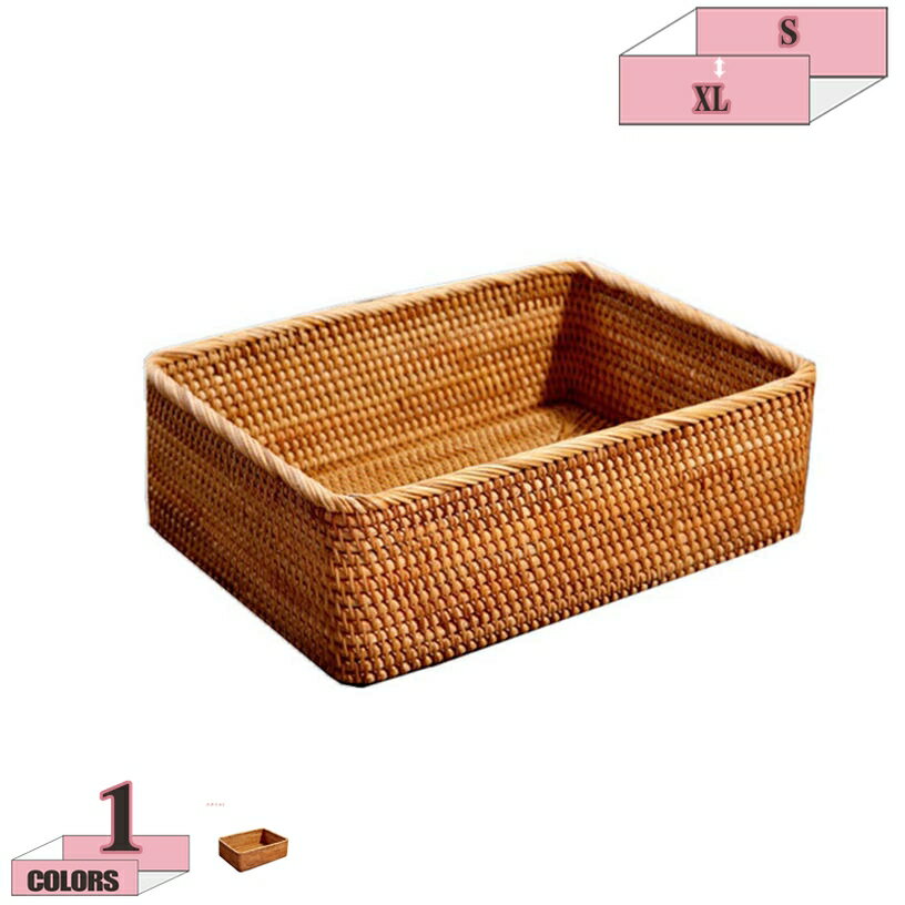 メイン素材：プラスチック★・1：【サイズ】（幅×奥行×高さ）S=30*20*9cm、M=33*23*10cm、L=36*26*12cm、XL＝39*29*13cm。*1＝*1個、*2＝*2個。【高品質の素材】手織りの収納バスケットは、プラス...