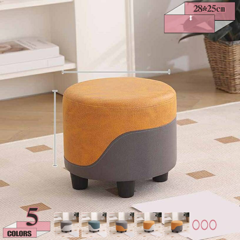 メイン素材：PUレザー◆【サイズ（cm）】：28*25cm； 材質：puレザー；◆おしゃれなロースツール：ローテーブル用スツールとしても使いやすい高さ25cmの円柱型椅子です。◆集めて並べる：囲みレイアウトはエントランス、休憩室、ルームにオ...