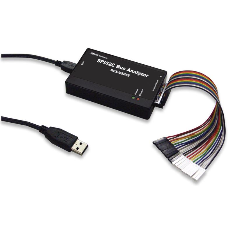 ラトックシステム USB接続 SPI/I2C アナライザー REX-USB62 アナライザーモード モニターモードパソコンがSPI/I2CアナライザにUSB2.0に簡単接続SPI/I2Cバス上のデータをキャプチャアナライザモード:トランザク...