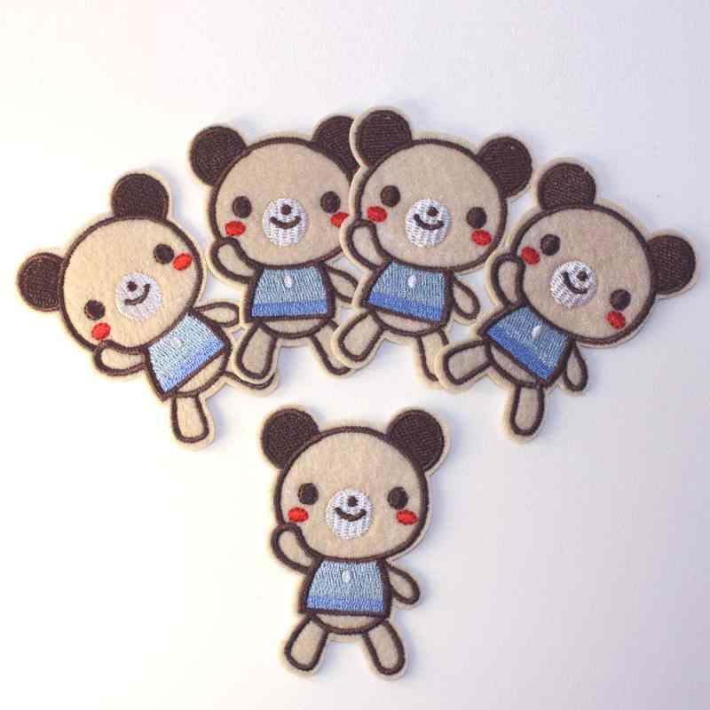 クマ ベージュ ワッペン アイロン アップリケ 保育園 幼稚園 などの目印に 5枚セットデザイン ベージュのクマタイプです。男の子 女の子 にも使える お洒落な のり付きワッペンです。子供のめじるしに使ったり ひざあてや穴ふせにも使えます。...