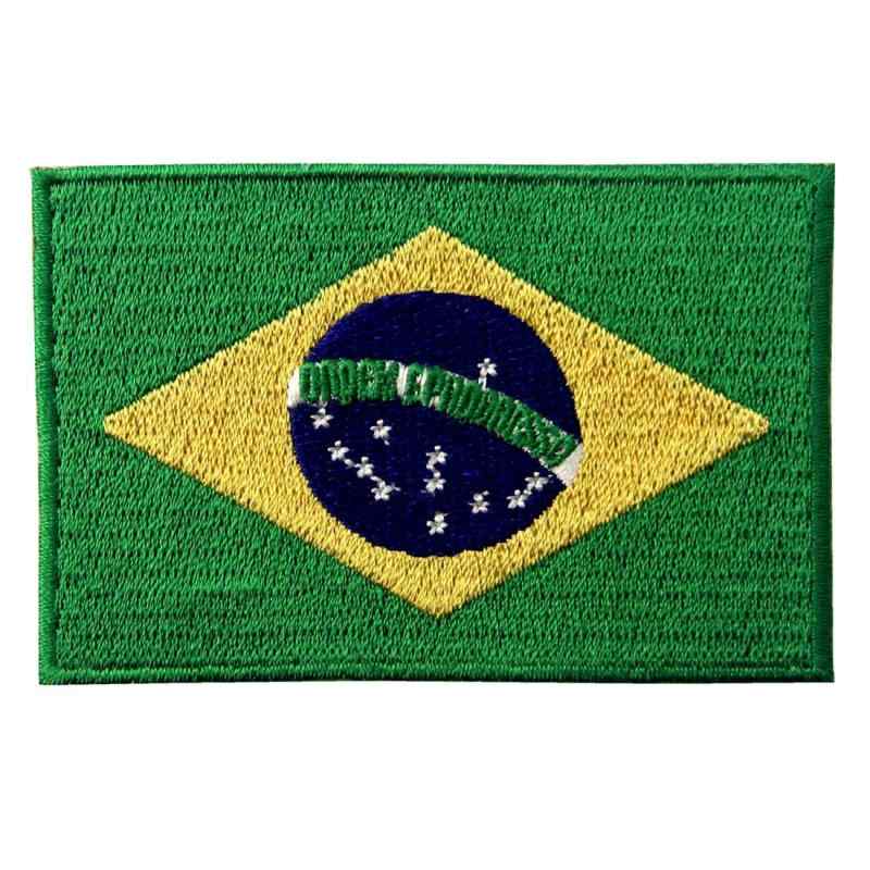 ブラジル 国旗 紋章 ブラジル人 アップリケ 刺繍入りアイロン貼り付け/縫い付けワッペン背面熱接着式。アイロンまたは縫い付けでどんな衣類にも使用できます。アイロン接着されたワッペンが剥がれることはありません。サイズ：7.5*5 センチ。10...