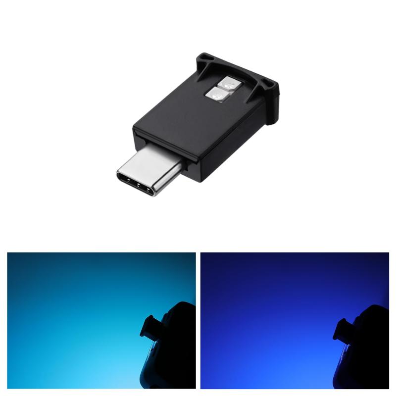 GIMUYA Type-C Type-A USB LEDライト 車内 8色 メモリー機能 自動点灯 調光機能 アンビエントライト RGB USB給電 イルミネーション タイプc ミニライト 小型 車アクセサリー 簡単取付