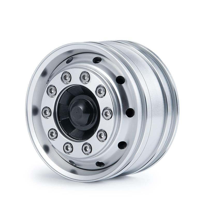 TRZX 1/14 タミヤ トレーラー トラクター トラック RC 車用アルミ合金フロント ホイール リム ハブ アップグレード部品耐久性と耐摩耗性に優れた超強力アルミニウム合金製。繊細な技量と完璧なスタイル。交換とインストールが簡単です。...