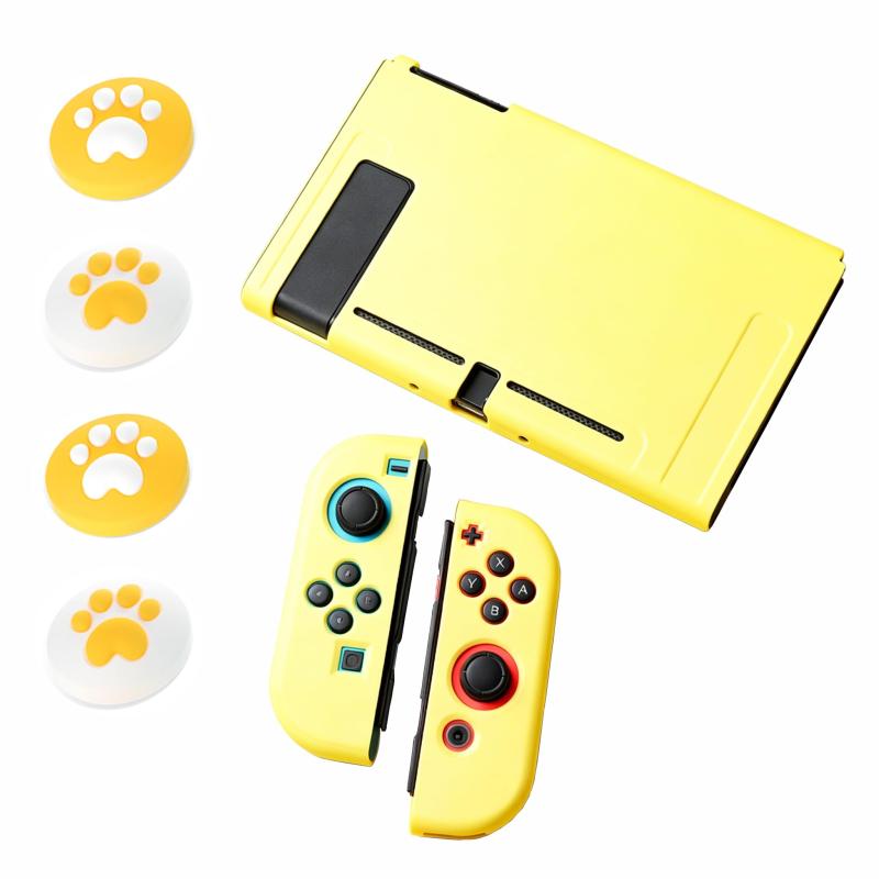 Switch用カバー＆ジョイスティックカバー スイッチ用ケース カバー アナログスティックカバー 4x猫爪肉球 Joy-Con用カバー 全面保護ケース 耐久性tpu素材 キズ防止 衝撃吸収 着脱簡単 擦り傷【全面保護ケース】Switch最新...
