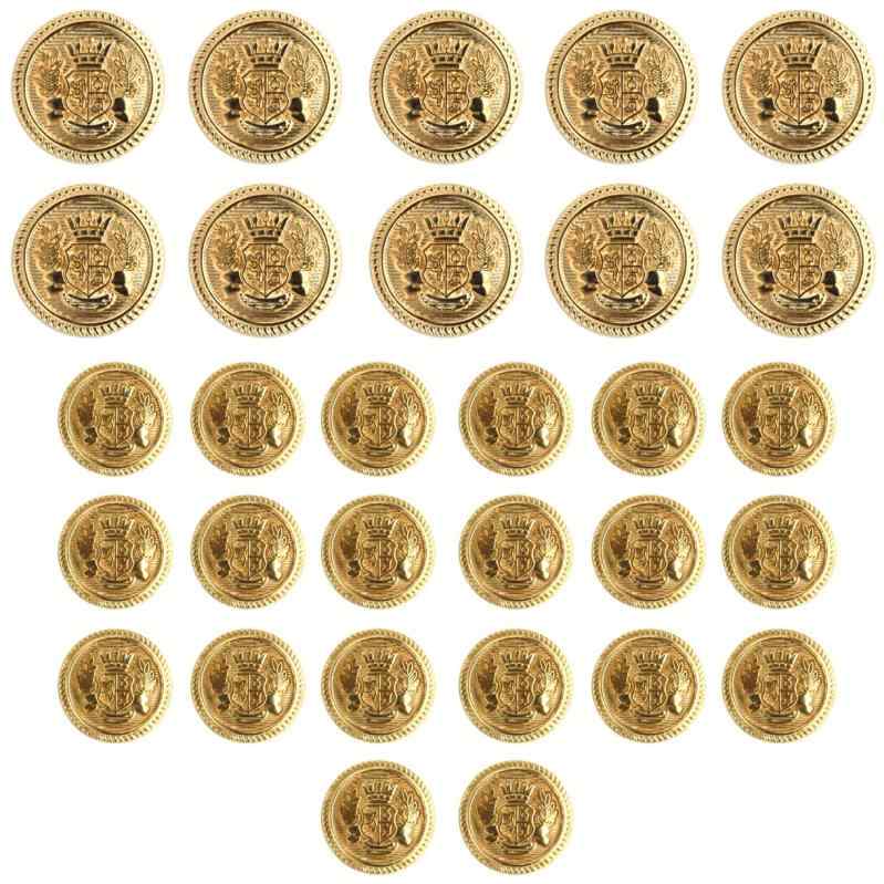 starPG メタル製 ボタン セット シングル5着分 前 10個 袖 20個 セット前ボタン10個、袖ボタン20個の足つきボタンセットです。シングルのブレザーなら5着分になります。サイズ（約）大：20mm径、本体高さ3.8mm、足含む全高...