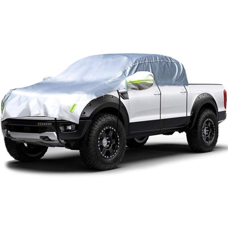 Konnfeir 車カバー ハーフ カーカバー ボディーカバー 自動車カバー 車体カバー ハーフカバー 防水 防塵 UVカット ハーフ車カバー 210Dオックスフォード生地セダン対応：車長約4.5m-4.8m対応　サイズ：（約）長520cm...