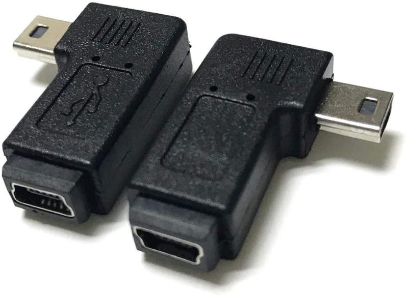 AGG 【2個セット】左L型 + 右L型 Mini USB 変換アダプタ 方向転換 コネクタ ミニUSB メス → ミニUSB オス A31A-LRL2PミニUSB メス から ミニUSB オス の 右L型 左L型 方向転換アダプタです。6...