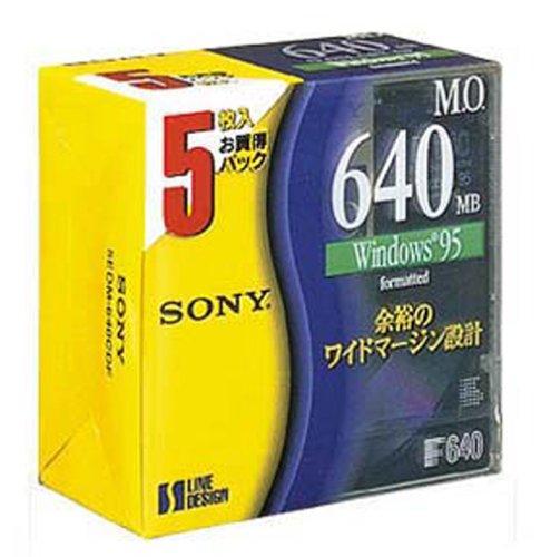 SONY 3.5型MOディスク 5枚 640MB Windowsフォーマット 5EDM-640CDFS‐LINE DESIGNカートリッジ採用余裕のワイドマージン