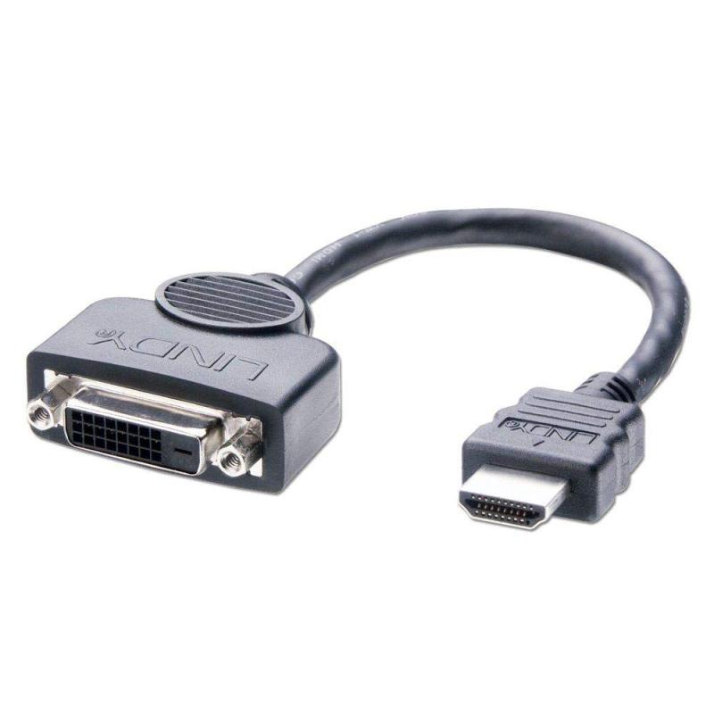 LINDY 0.2m DVI-D to HDMI メス/オス 変換ケーブル(型番:41227)HDMI信号をDVI-D信号に変換しますDVIバージョン1.1仕様の1.65Gbps高速伝送に対応しています対応するPC解像度：VGA、SVGA、...