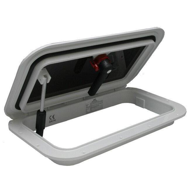 ■商品：Nuova Euro1 プラスチックハッチ ■ブランド：PLASTIMO ■パーツNo：PL-47079C 【カラー】 ・本体：ホワイト ・アクリル色：グレー ■サイズ：外寸（448x268mm） ※サイズ画像3枚目参照 ■数量：1...