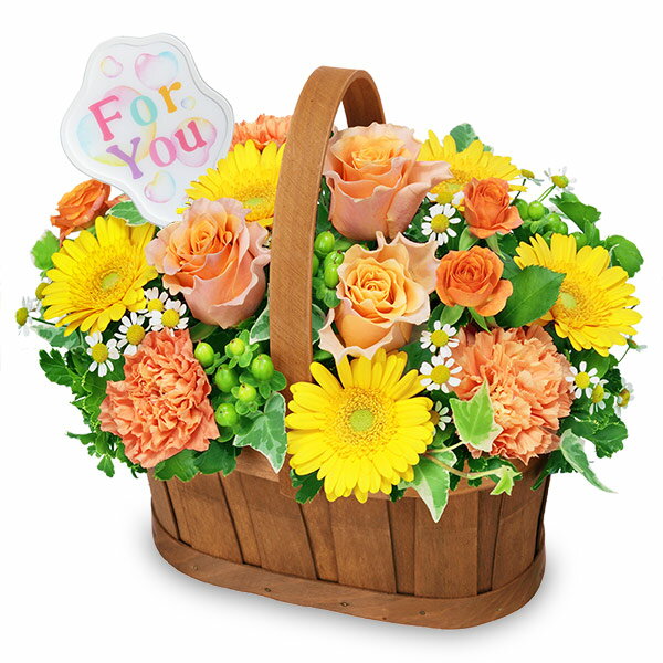 商品情報注意事項写真はイメージです。地域・季節によって、一部花材・花器等が異なる場合がございます。スタイルアレンジメント/オールラウンドサイズ高さ21×幅30×奥行21cm（花サイズ）商品説明オレンジバラやイエローガーベラなど元気が出そうな...