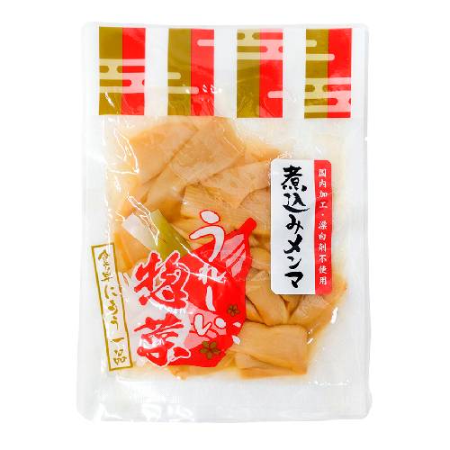 やわらかいメンマを本醸造醤油などで煮込みました。 ほどよいメンマの食感と、濃厚な旨みがくせになります。 ●やわらかいメンマを本醸造醤油などで煮込みました ●着色料・漂白剤不使用 ●そのまま食べるほか、ラーメンなどのトッピングにも ■栄養成分...