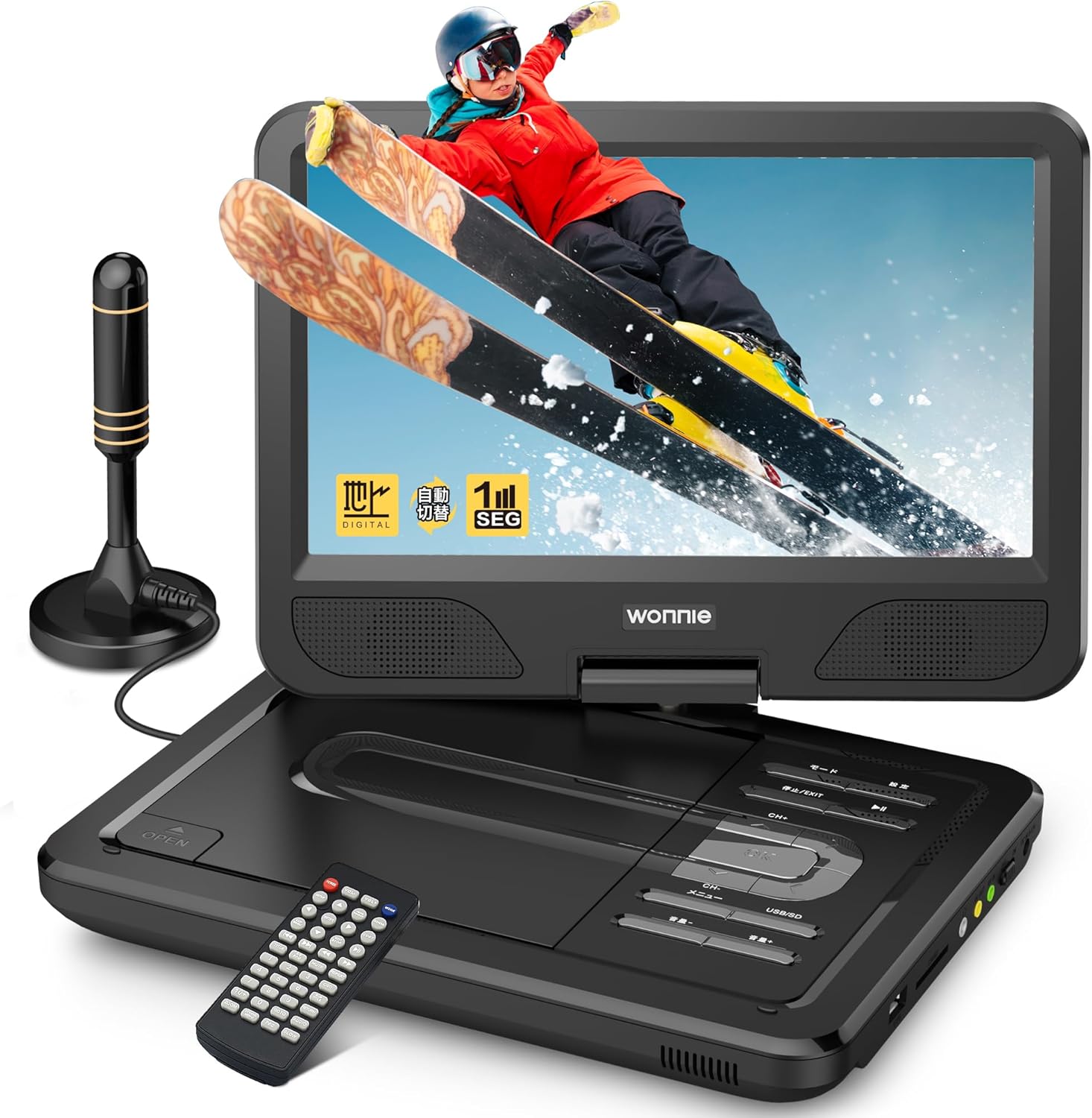 商品説明文 【フルセグチューナー内蔵- 極上の視覚体験】 ポータブルdvdプレーヤーはフルレンジチューナーを内蔵しており、デジ放送をクリアな画質で視聴可能です。 電波状況に応じて自動的にフルセグとワンセグを切り替えるため、手動調整の手間がか...