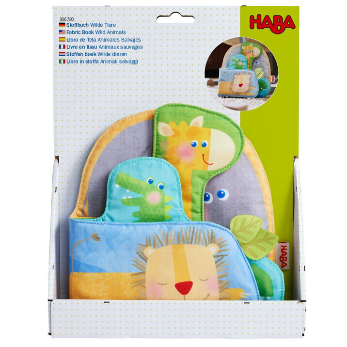●●●クロースブック・アニマルズ●●● 丈夫な布地で、音と感触、4種の動物の親子が楽しめるベビーブックです。 ・本体サイズ：18×19cm／ポリエステル ・製造国：中国 管理ID「brha300146」 　　ハバ社 (HABA) ・ハバ社の...