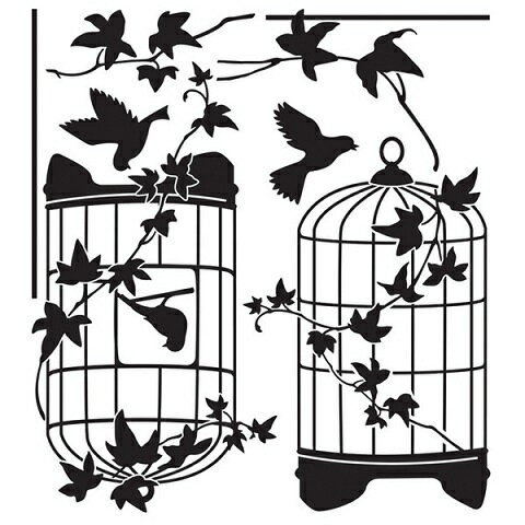 ◆ふたつの鳥かご◆ 気分転換のお部屋の模様替え、壁紙ではなくシールタイプのウォールステッカー。 貼って剥がせる簡単インテリアステッカー。 集めて貼ったり離して貼ったり、私のスタイルでインテリア・コーデを楽しめます。 お部屋の汚れ隠しにもピッ...