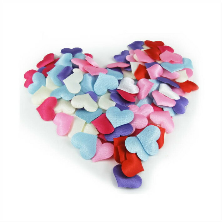 結婚式やパーティー等のイベントに ハート型 フラワーシャワー　約500枚パック サイズ：小 製品寸法：2x1.5cm カラー：混色(赤、ベビーピンク、ピンク、紫、水色、白)