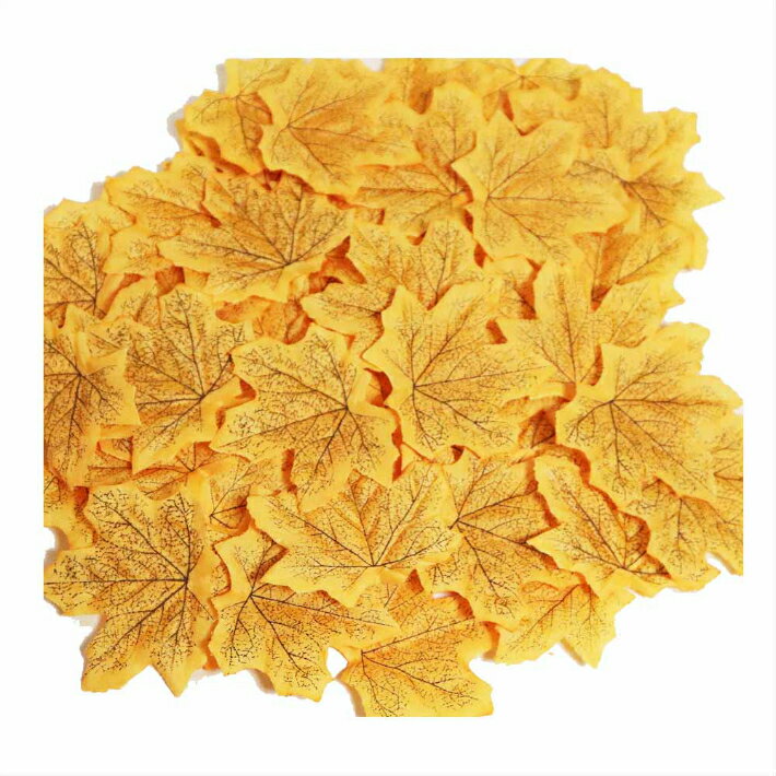 結婚式やパーティー等のイベントに 店舗のディスプレイに 秋を演出する飾りつけにおすすめです。 メープル・カエデの葉 フラワーシャワー　300枚パック 製品寸法：8x7cm カラー：イエロー 本製品は葉が何枚も重なった状態での圧縮パックになっ...