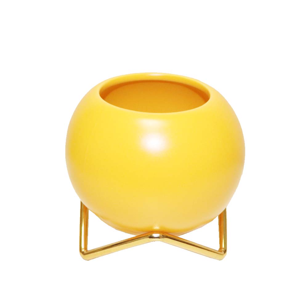 材質：陶器 台座付き 鉢の大きさ：直径約10cm　高さ約8cm　口径約6cm 台座に乗せたときの高さ約10cm 鉢植えとして使えますが、水抜き穴はありません。 おしゃれでカラフルな陶器製の花瓶です。 お花用の花瓶として、または観葉植物の鉢と...