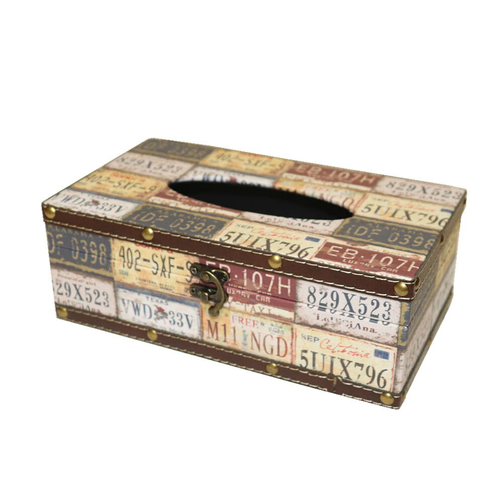製品サイズ：　約25x14x9cm 内側寸法：　約23.5x12.5cm 市販のティッシュケースがちょうど入る大きさ。 おしゃれなインテリア雑貨・小物 オールドアメリカン調