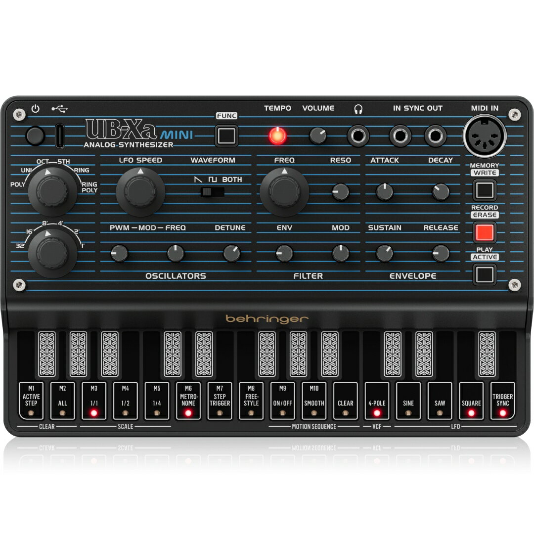 ベリンガー 「UB-Xa MINI」 は、3つのVCO、クラシックVCF、リングモジュレーター、16ステップモーションシーケンサ ーを備えたアナログポリフォニックシンセサイザーです。 サウンドとデザインはOberheim「OB-Xa」*シン...