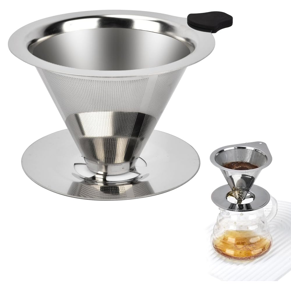 商品説明このステンレス製コーヒーフィルターは、ドリップコーヒーに最適な実用的なツールです。1~2杯のコーヒーを毎日淹れるのに適しており、ご家庭やオフィスでコーヒーを楽しむ方にぴったりの選択肢です。 1. 600メッシュの二重構造フィルターで...