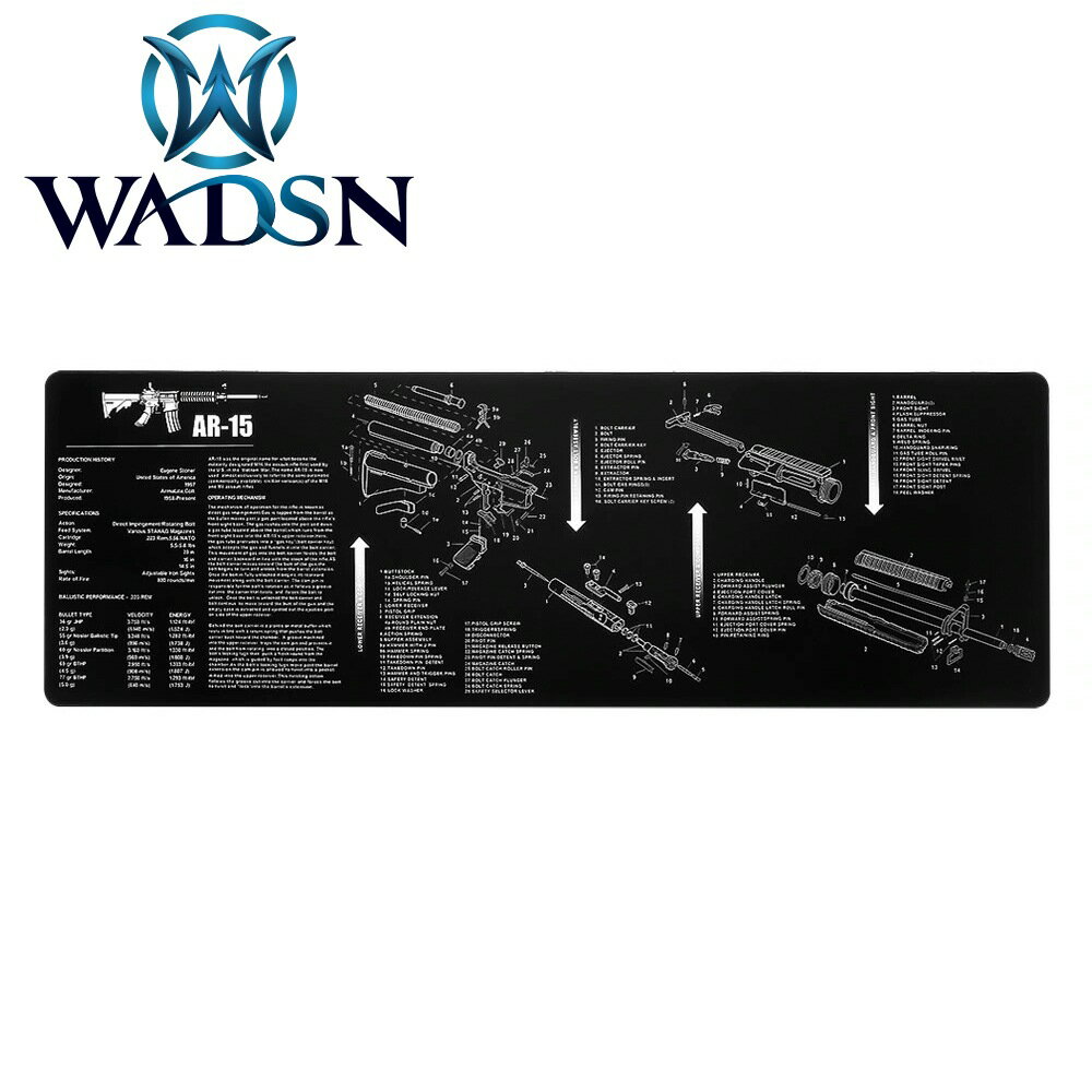 ・メーカー：ELEMENT(WADSN) ・材質：表 布 / 裏 ゴム ・サイズ：915mm×305mm×3mm デスクマット、マウスパッドやメンテナンスマットとして利用できます。 ※耐油素材ではありません。