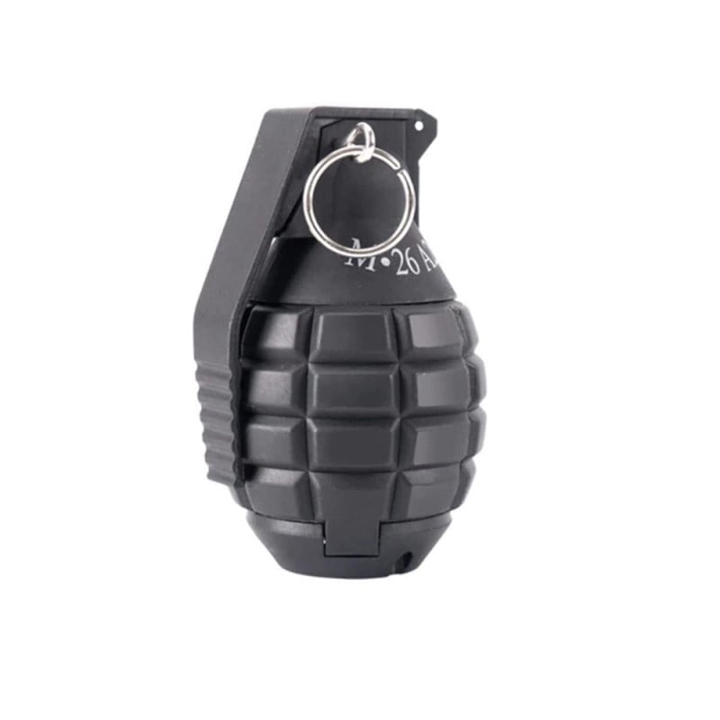 ・材質：プラスチック ・重量：約123g ・サイズ：約65mm×106mm ・装弾数：約80発（0.12g~0.2g推奨） ピンを抜き衝撃によりスプリングの力で、BB弾を放出するエアソフト用のグレネードです。 ※正常に使用する際は、ご自身で...