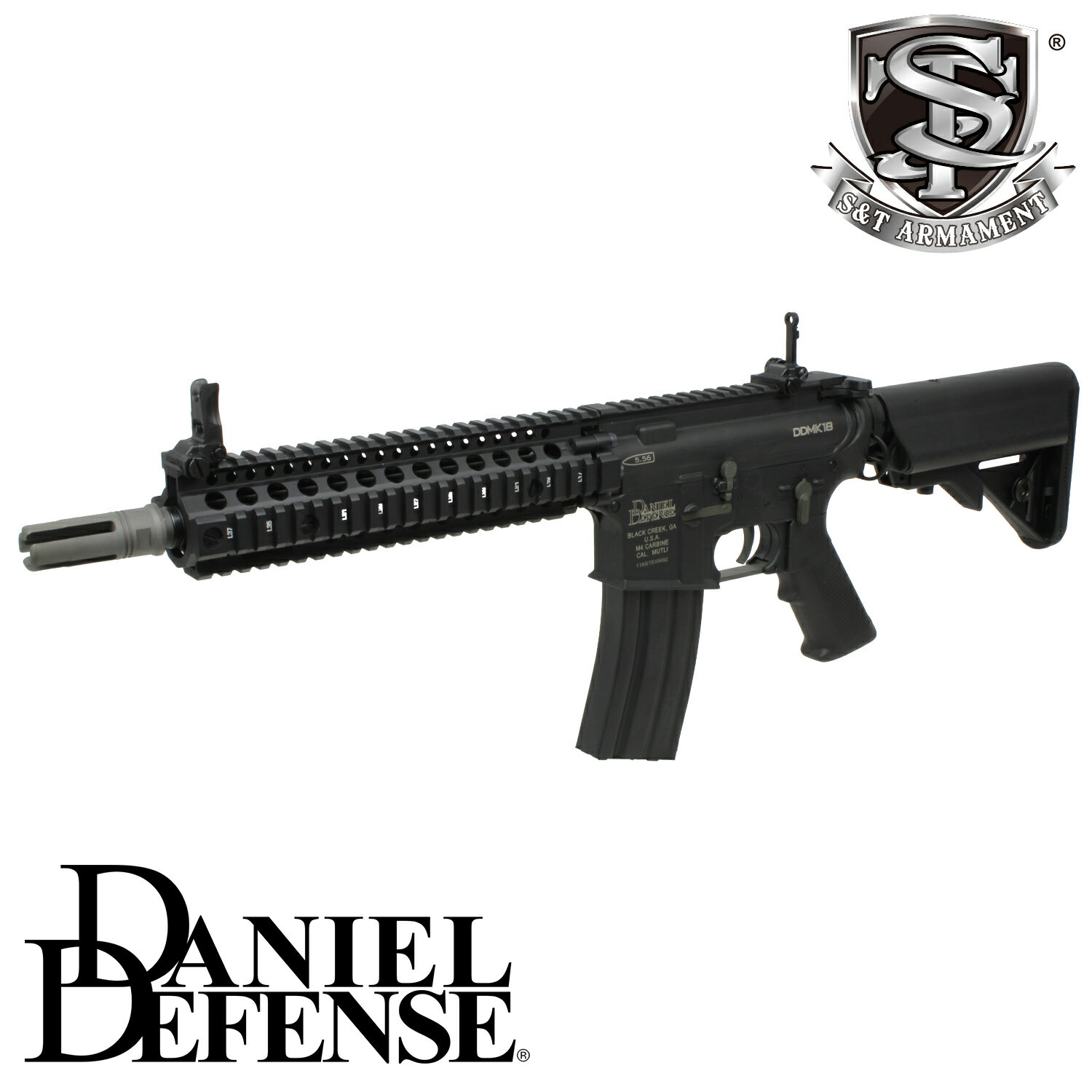 ※こちらはDANIEL DEFENSE/EMGライセンスとなります。 （チャレンジャーラインシリーズ） 従来のスポーツラインシリーズとは違いRAS部分が金属にグレードアップ。 拡張性に優れた4面レイル（20mm）で、フォアグリップや光学機器...