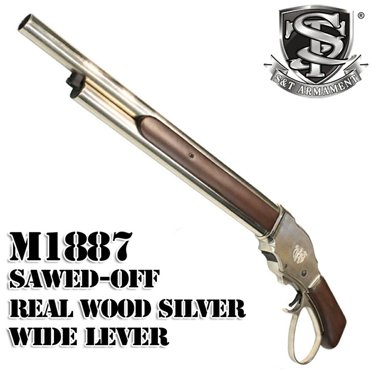 商品詳細 大人気のS&T ウィンチェスター M1887シリーズにワイドレバー版が登場！ 1887年に登場したウィンチェスター社製のレバーアクション式散弾銃。 S&Tから排莢式ガスガン（6mm） ソードオフとして登場!! ■メーカー：S&T ...