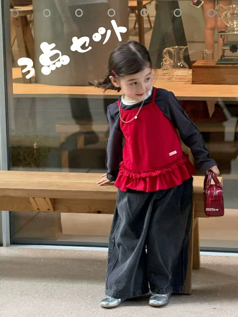 製品の説明 商品名キッズ秋服3点セット 素材95%コットン サイズ90 cm 100 cm 110 cm 120 cm 130 cm 140 cm 150 cm パッケージ内容 ・赤いキャミソール ・ダークグレーのインナー ・レースジーンズ...