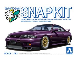 1/32 ニッサン R33 スカイラインGTR カスタムホイル ミッドナイト パープルカープラモデル発売日2026/1/28詳しい納期他、ご注文時はご利用案内・返品のページをご確認ください関連キーワード1/32楽プラスナップキットシリーズ青...