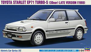 1:24 トヨタ スターレット EP71 ターボS 3ドア コウキガタカープラモデル発売日2025/10/8詳しい納期他、ご注文時はご利用案内・返品のページをご確認ください関連キーワード1/24自動車シリーズハセガワカーモデルTOYOTAカ...