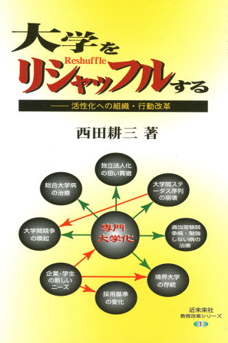 西田耕三／著教育改革シリーズ 1本詳しい納期他、ご注文時はご利用案内・返品のページをご確認ください出版社名近未来社出版年月2000年06月サイズ251P 19cmISBNコード9784906431113社会 全般 全般商品説明大学をリシャッ...