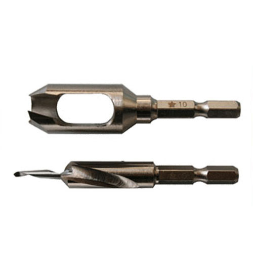 サイズぴったり! ビスを隠す! 木栓ができる! 共木で仕上がりきれい！ No.58S　皿取錐3×8mm & 埋木錐8mm　セット ■商品の特徴■◆皿取錐ビスの下穴と皿取、埋め込みの下穴あけが同時に行えます。 皿を取るとビスの頭がキレイにおさ...