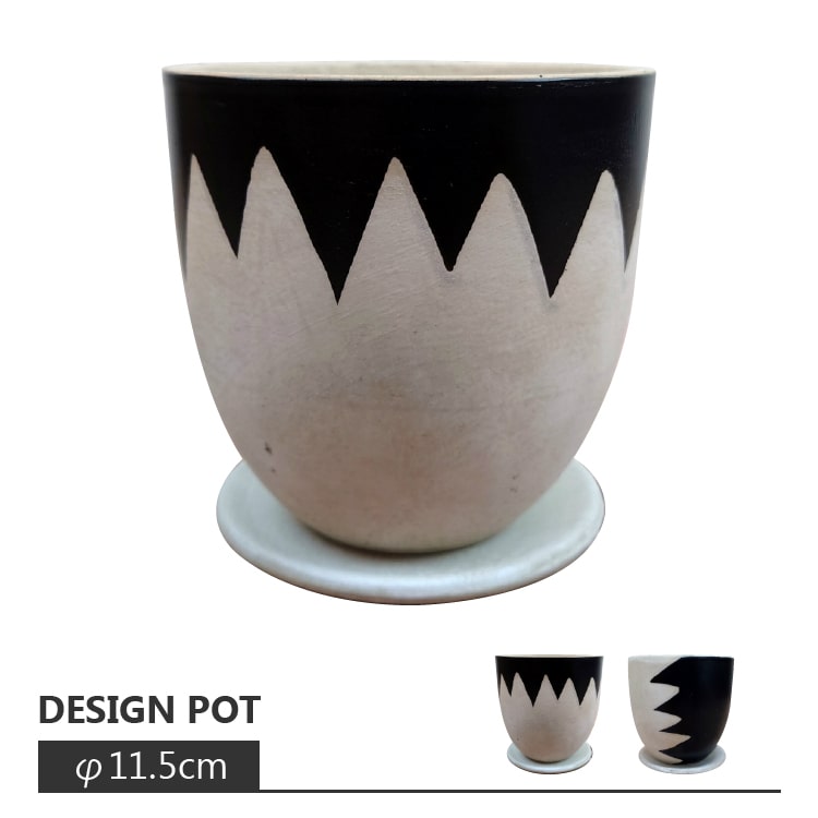 商品仕様 商品型番 RR411-115 サイズ 3.5号 / 11.5cm 鉢底穴 有り 受け皿 有り 材質 陶器 重さ 605g カラーラインナップ 横ライン 縦ライン 商品の詳しい説明はこちら商品のポイント 模様が印象的なかわいいミニポ...