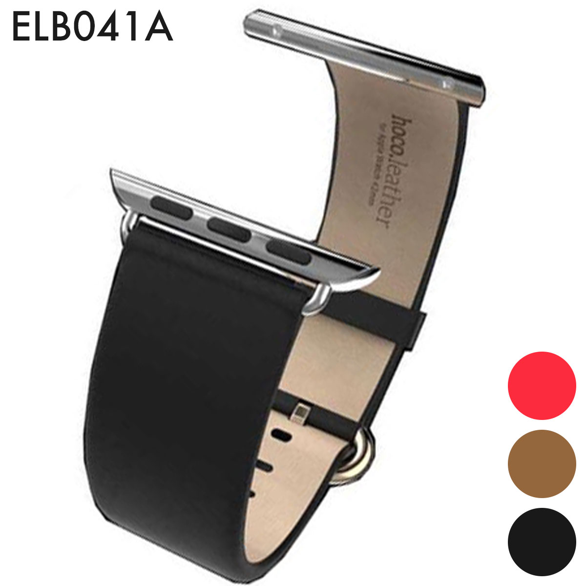 ご購入前の注意 配送方法 商品説明 品番ELB041A素材レザー適用タイプAppleWatch アップル・ウォッチサイズ展開38mm/42mmカラー展開ベルトカラー:ブラック/ブラウン/レッドバックルカラー:シルバー取付部形状AppleWa...