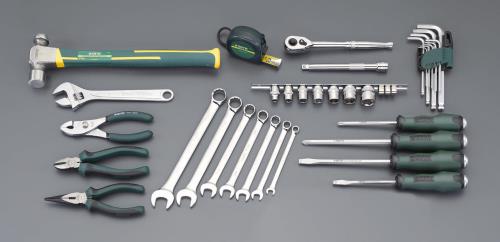 仕様：●メーカー:SATA●型番:※ESCOオリジナルセット品●差込角:3/8”●ソケット(6角):8・10・12・13・14・17・19mm●ラチェットハンドル:200mm●首振型エクステンションバー:150mm●片目片口スパナ:8・10...