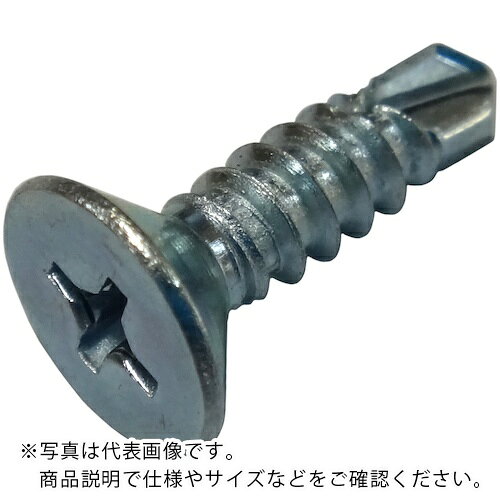 特長：皿頭でねじ先にドリル部分があり、ネジ部はタッピンねじになっています。用途：下穴あけ、ねじ立て、締め付け用に。サッシ、パネル・ボード、アルミ建材などに。仕様：寸法(mm)d：4寸法(mm)L：16材質／仕上：スチール表面処理:ユニクロ　...