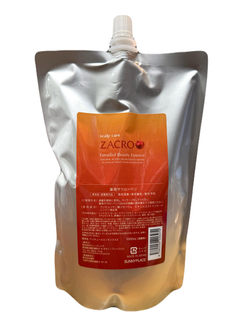 薬用ザクローペリ 1000mLが ボトルタイプからパウチタイプへ変更しました。 ●ハリコシのある髪を取り戻す ●人体と同じ女性ホルモン配合（ザクロエキス、イソフラボン） ●べたつきなしで低刺激、さわやかな柑橘系の香りです。【成分】 有効成分...