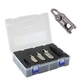 より戻し3個セット ●電線・ケーブルの通線作業に ●ベアリング内蔵で回転がスムース！ ・くるくる回転するので、両端につないだロープやケーブルのねじれを解消します。 ●セット内容 ・DK-7K ・DK-10K ・DK-15K ●材質 ・収納ケ...