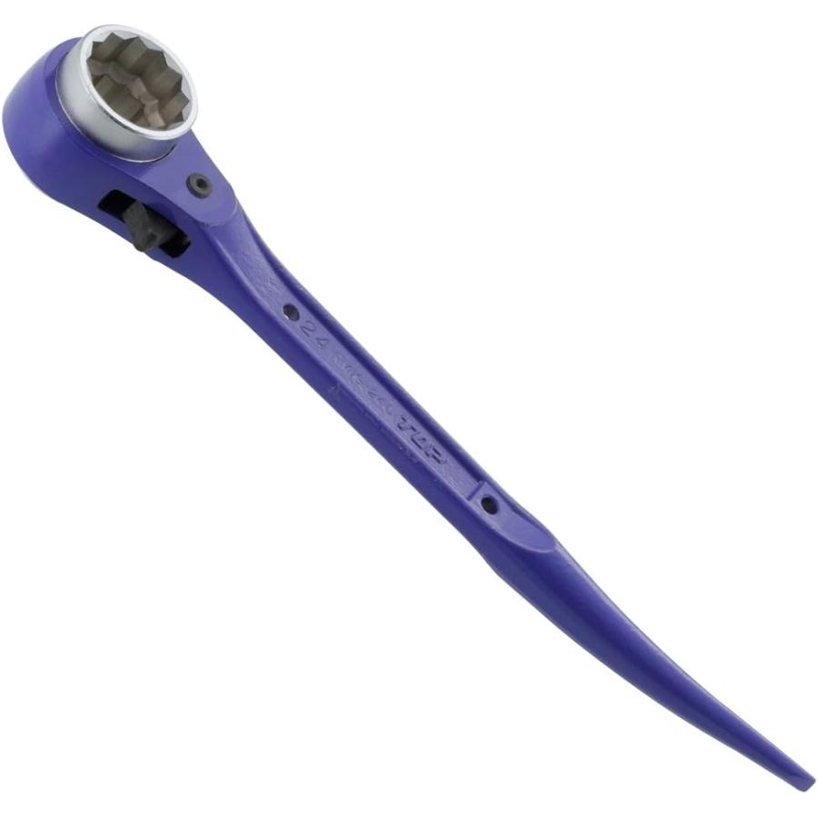 作業性を追及したコンパクトなショートタイプです 本体は勿論、爪も鍛造品であり強度が抜群です 頭部は加工の際の穴埋めを施してあり、円滑なラチェット駆動を維持します 表面はサイズ毎に識別出来るカラー塗装です <用途> 足場組立や型枠...
