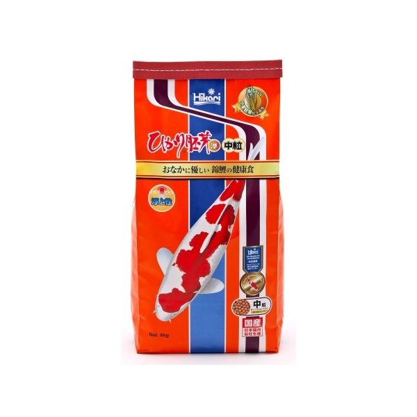 栄養価が高く、消化吸収しやすい小麦胚芽を高比率で配合、低水温時や病中病後にも安心です。（中粒・浮上）。飼育環境の変化による消化不良を防止し、錦鯉本来の健康的なツヤ・テリを維持し成長をサポートします。原材料：小麦胚芽、フィッシュミール、小麦粉...