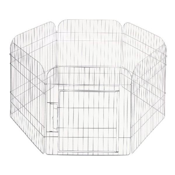 部屋のスペースに合わせて形状自由自在。うさぎ用の簡単組み立てサークル。うさちゃん専用の遊びスペースをお部屋に！原材料：スチール。