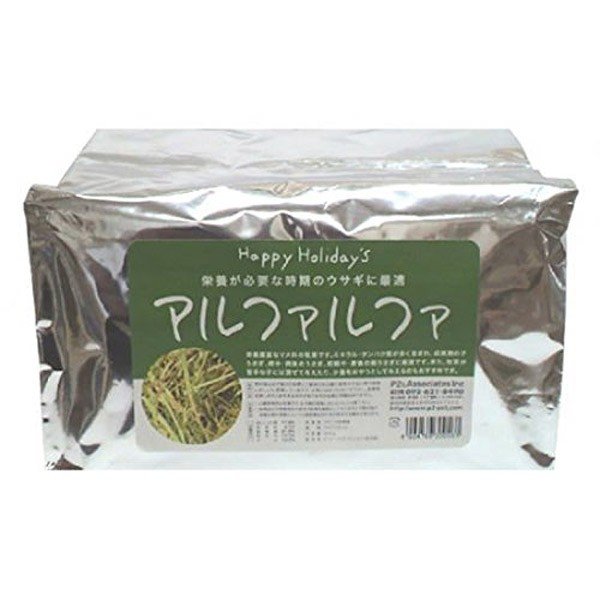 ウサギ・モルモットなどの草食小動物の病中病後、出産後、子供などの栄養補給に最適。おひさまの香りがする乾燥牧草原材料：アルファルファ。