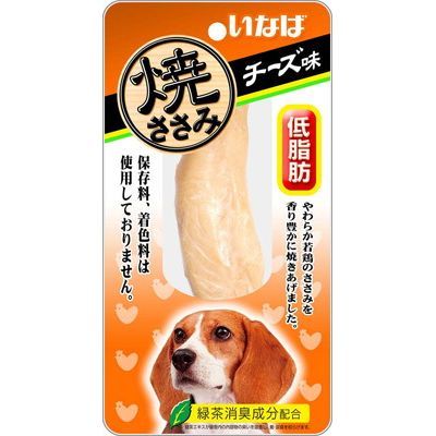 香りも美味しいチーズ味。ふっくらと柔らかな若鶏のささみを直火で香ばしく焼き上げました。原材料：鶏肉（ささみ）、チーズ、カルシウム、ビタミンE、緑茶エキス。